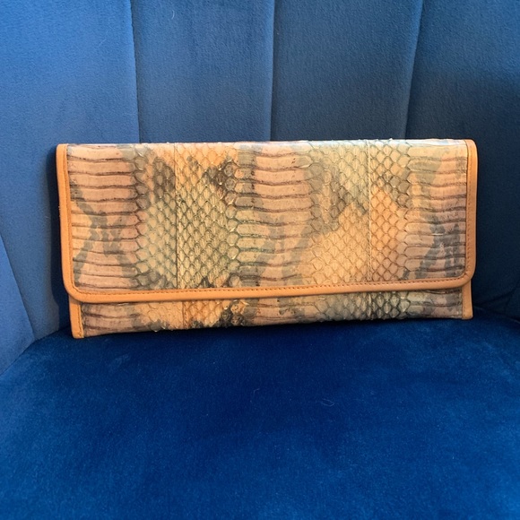 Carlos Falchi | Bags | Carlos Falchi Vintage Python Clutch | Poshmark